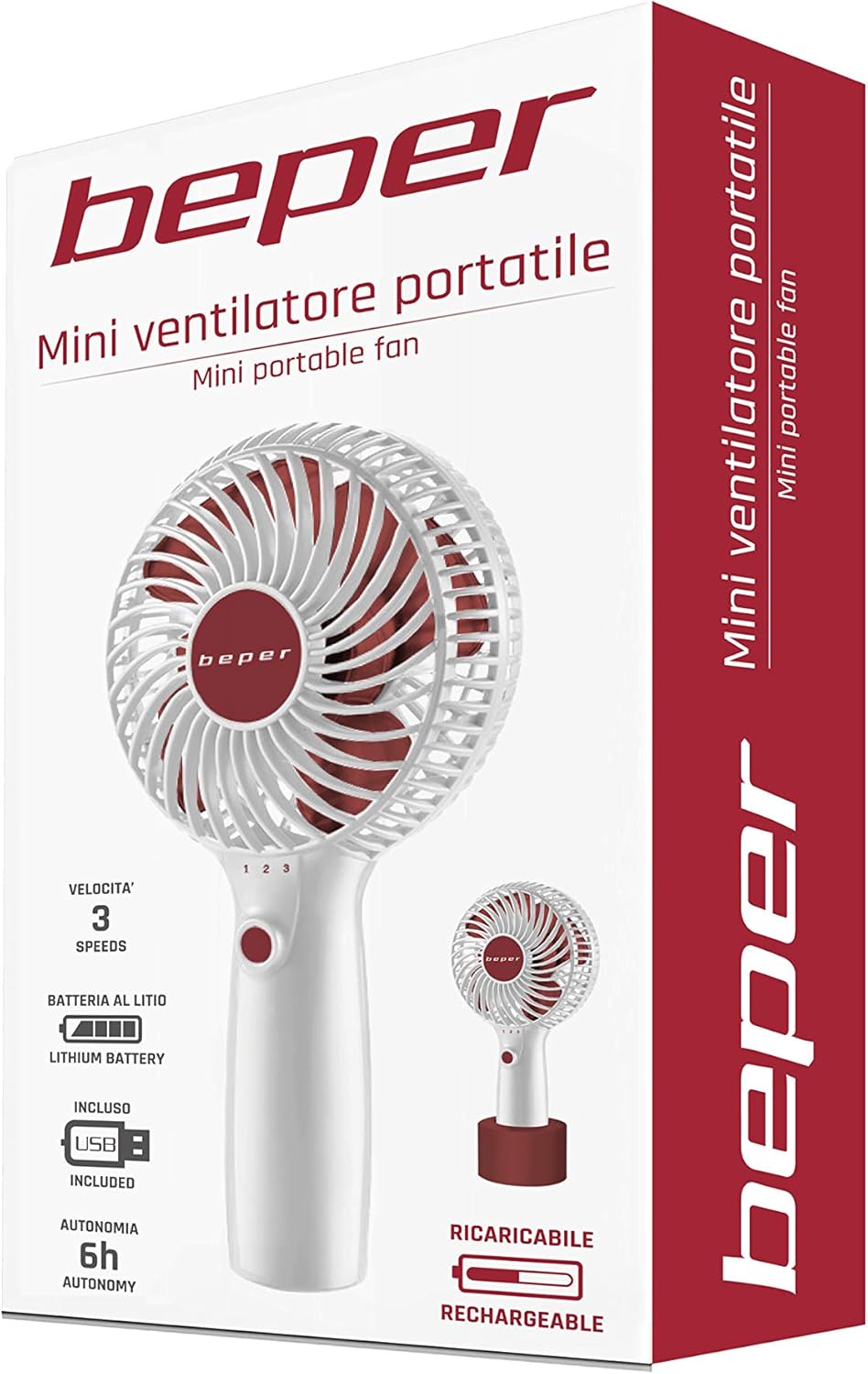 Ventilatori Beper VE.403H Mini Ventilatore Portatile ABS Casa e cucina ...