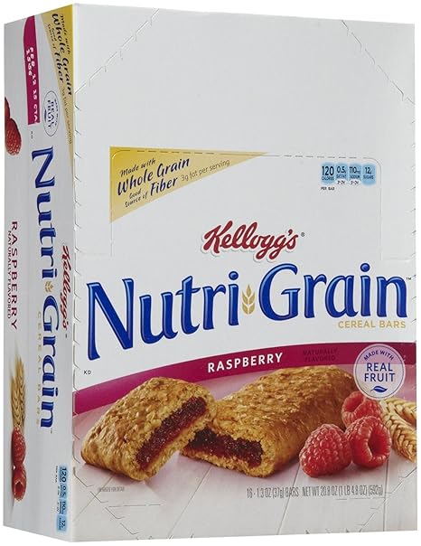 Amazon.com: Kellogg's Nutri-Grain Nutri-Grain Cereal Bars - Raspberry ...