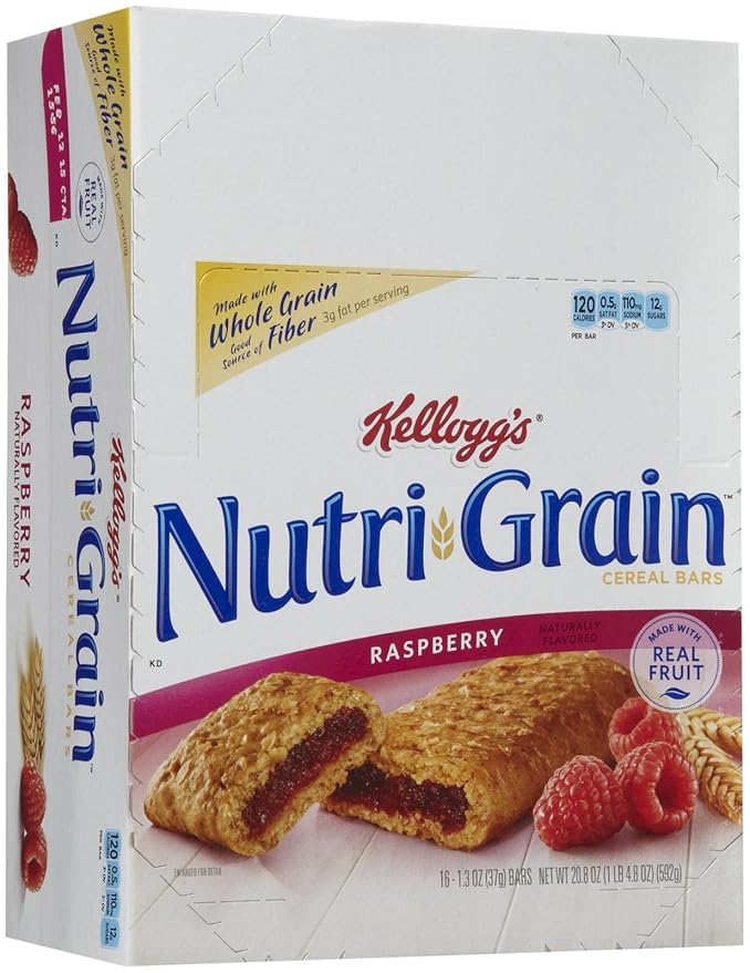 Amazon.com: Kellogg's Nutri-Grain Nutri-Grain Cereal Bars - Raspberry ...
