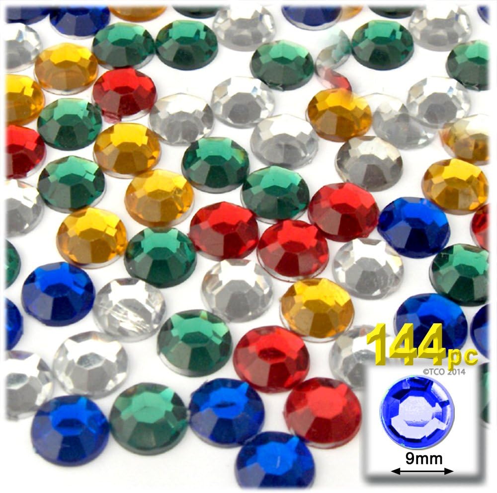 Amazon.com: 144pc Rhinestones Round 9mm - Multi Assortment