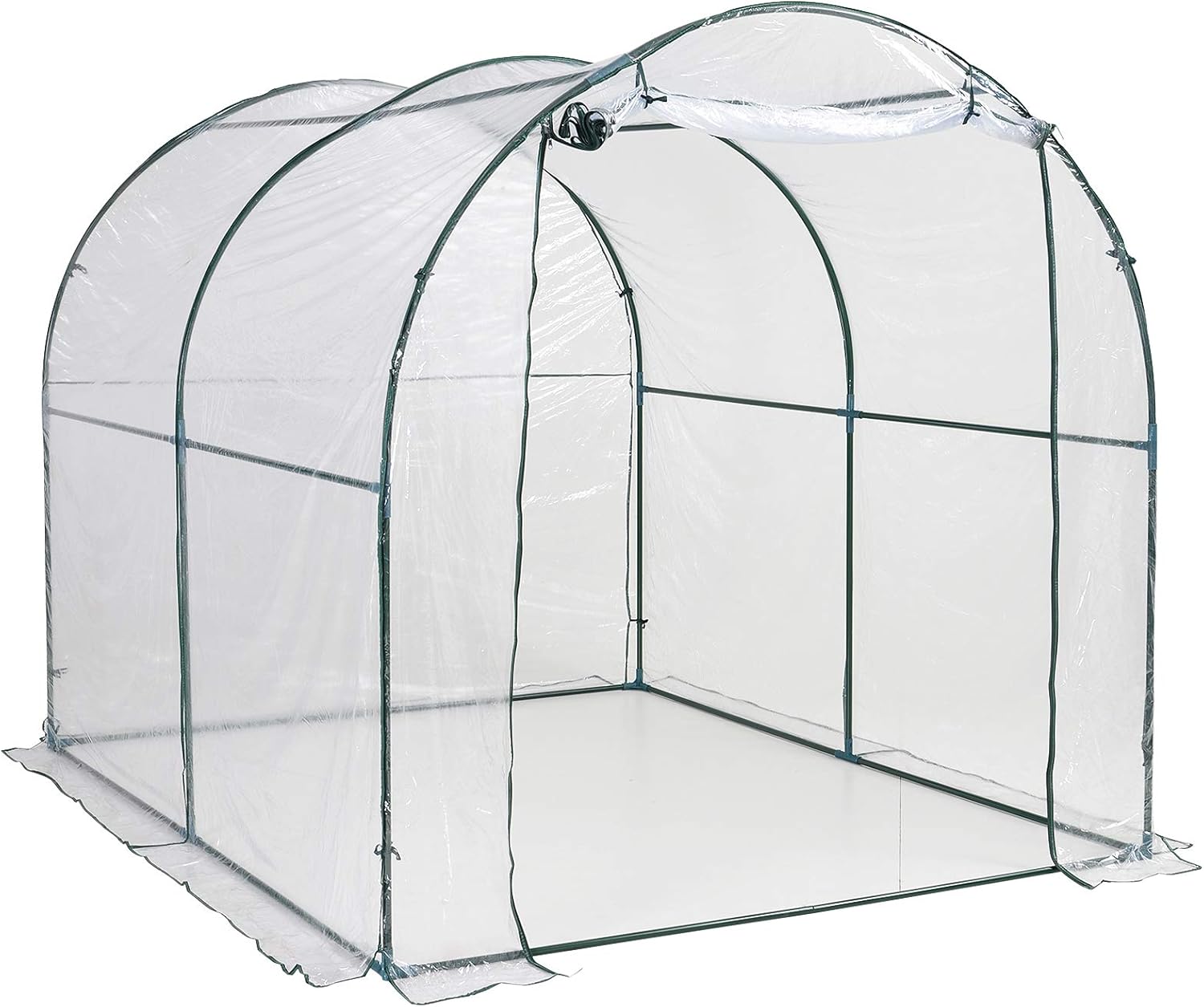 Outsunny Stable&Sturdy Steel Frame Walk in Dome PVC Greenhouse 2W x 2 ...