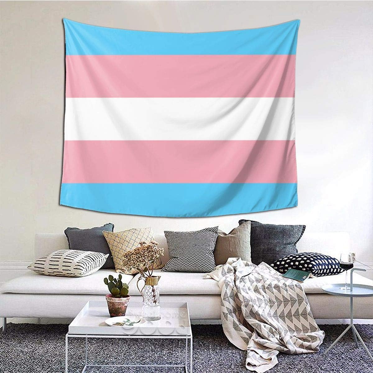 Mooneyenton Transgender Flag Tapestries Wall Tapestry Wall Hanging Dorm ...