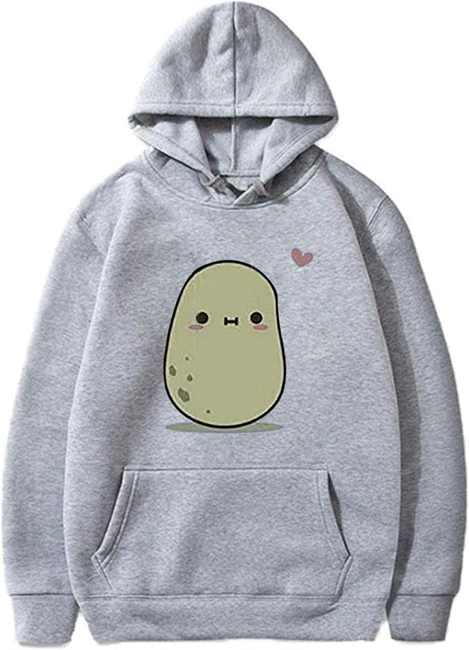Women Cute Potatoes Cartoon Hooded Sweatshirt Casual Loose Long Sleeve ...