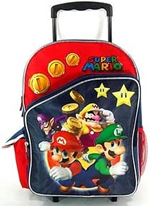 Full Size Super Mario Rolling Backpack - Super Mario Luggage with ...