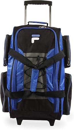 Amazon.com | Fila 22" Lightweight Carry On Rolling Duffel Bag, Blue ...
