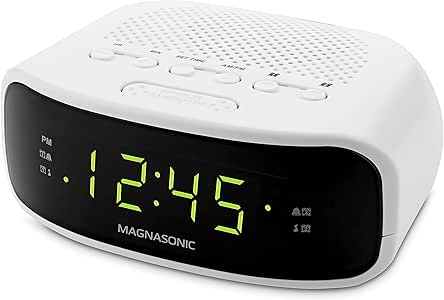 Magnasonic Digital AM/FM Clock Radio with Battery Backup, Dual Alarm ...