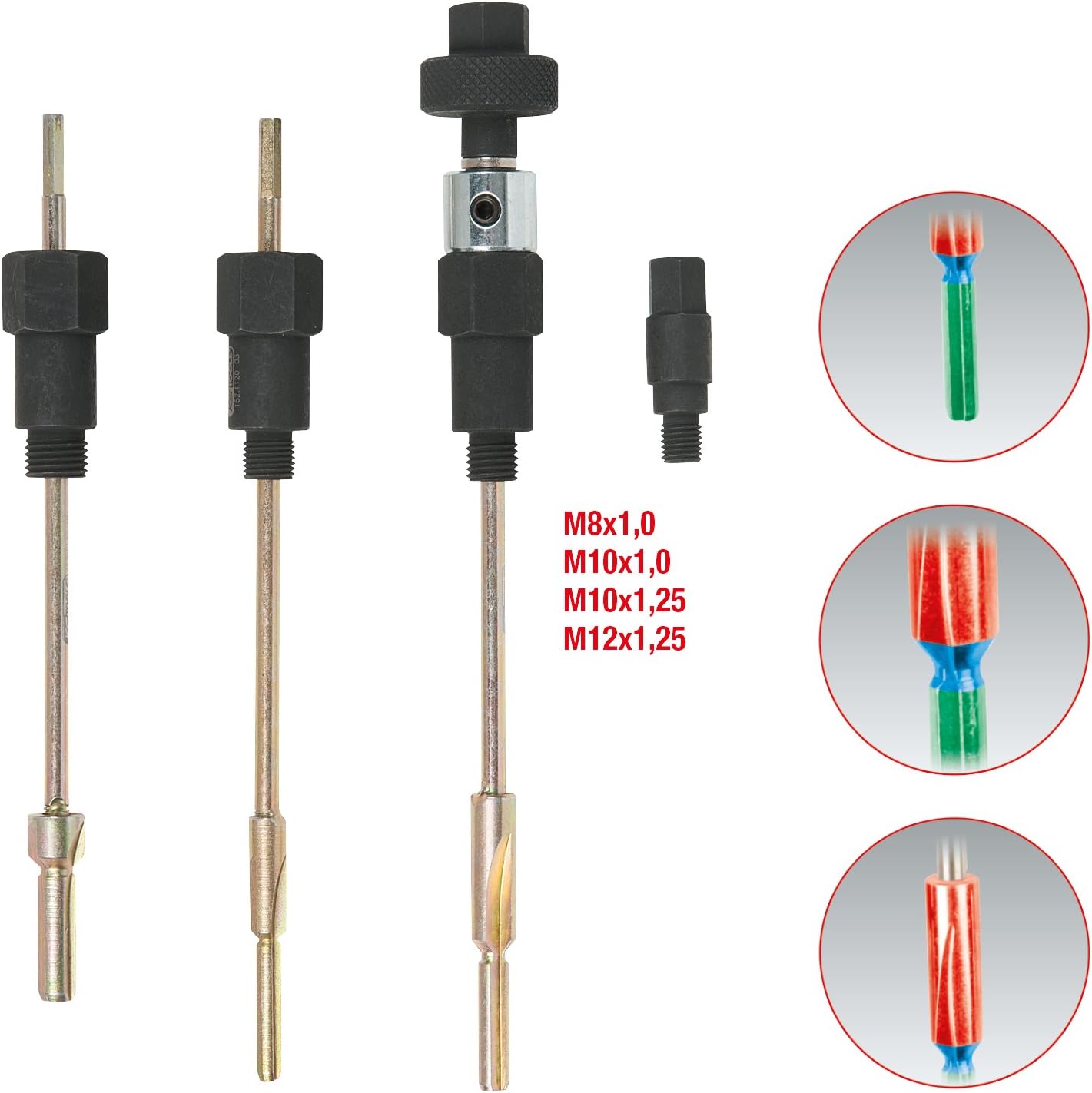 KS Tools 152.1120 MASTER 3 in 1 glow plug reamer set, 9 pcs – BigaMart