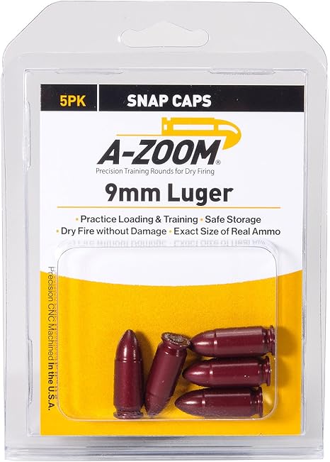 A-Zoom 9mm Luger Precision Snap Cap 5 Pack, Gunsmithing Tools - Amazon ...