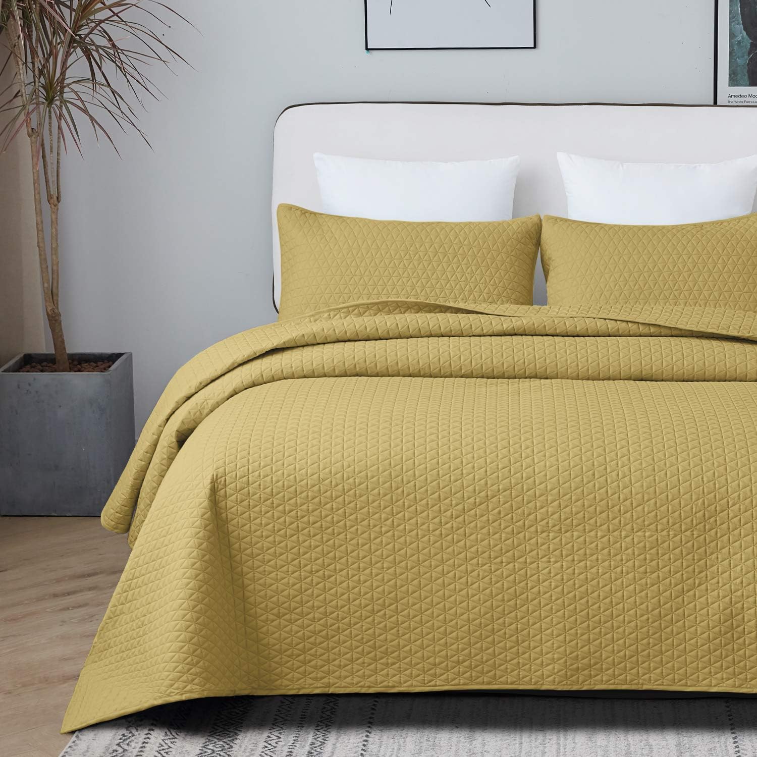 VEEYOO Couvre lit Microfibre 233x233cm pour lit Double Toutes Les ...