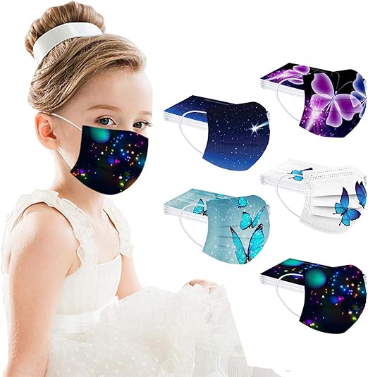 Amazon.com: 50 Pack Butterfly Disposable Fashion Face_Mask, Butterfly ...