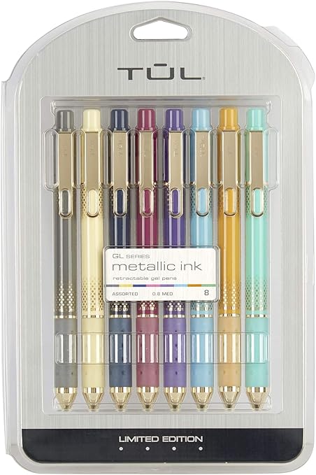 TUL Limited Edition Metallic Brights Retractable Gel Pens Medium Point ...