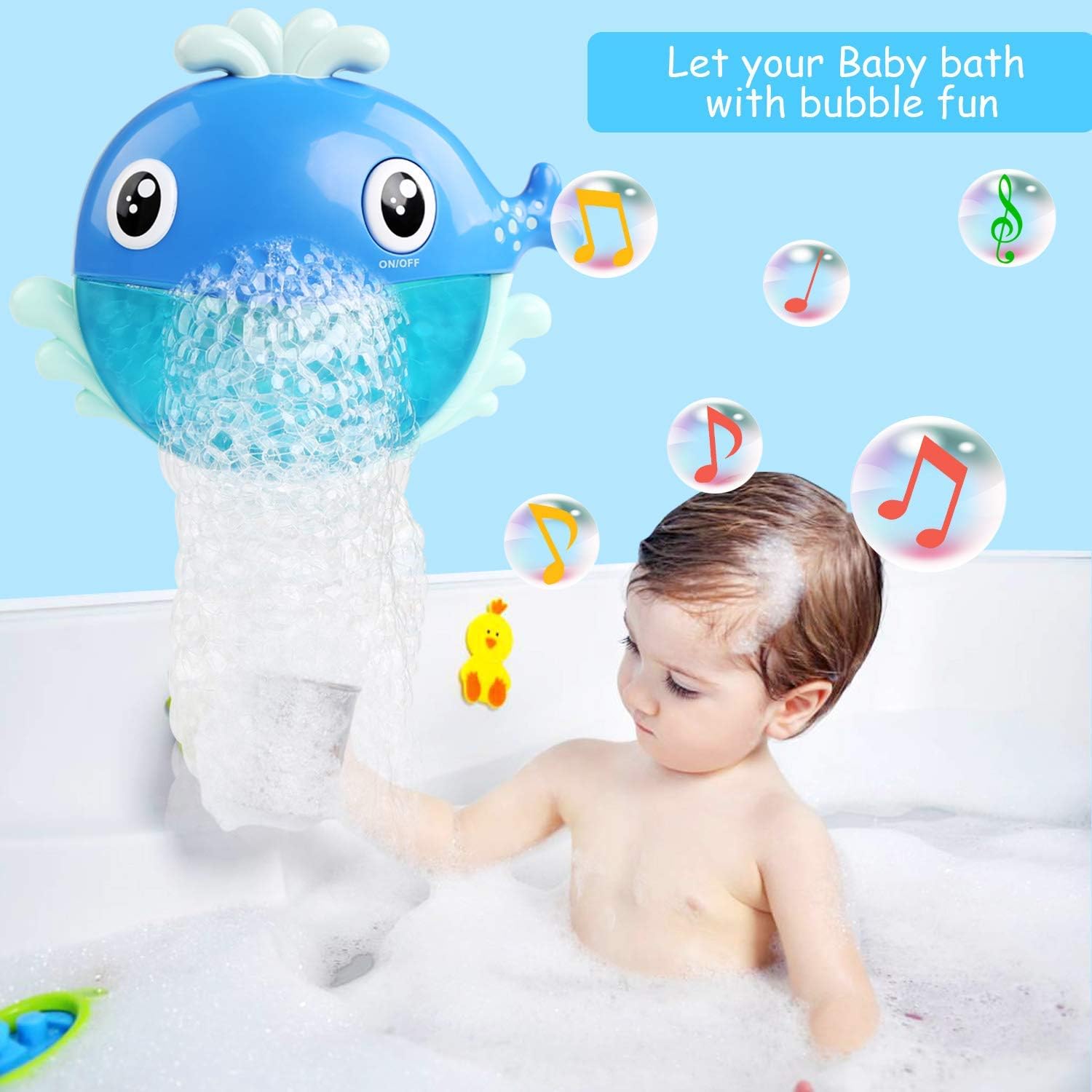 J&K Bubble Bath Toy, Fun Kids Automatic Bubble Blower Whale Bubble ...