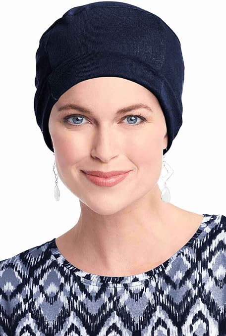 Cotton Cozy Cap | Chemo Caps for Cancer Patients Navy: Amazon.ca ...