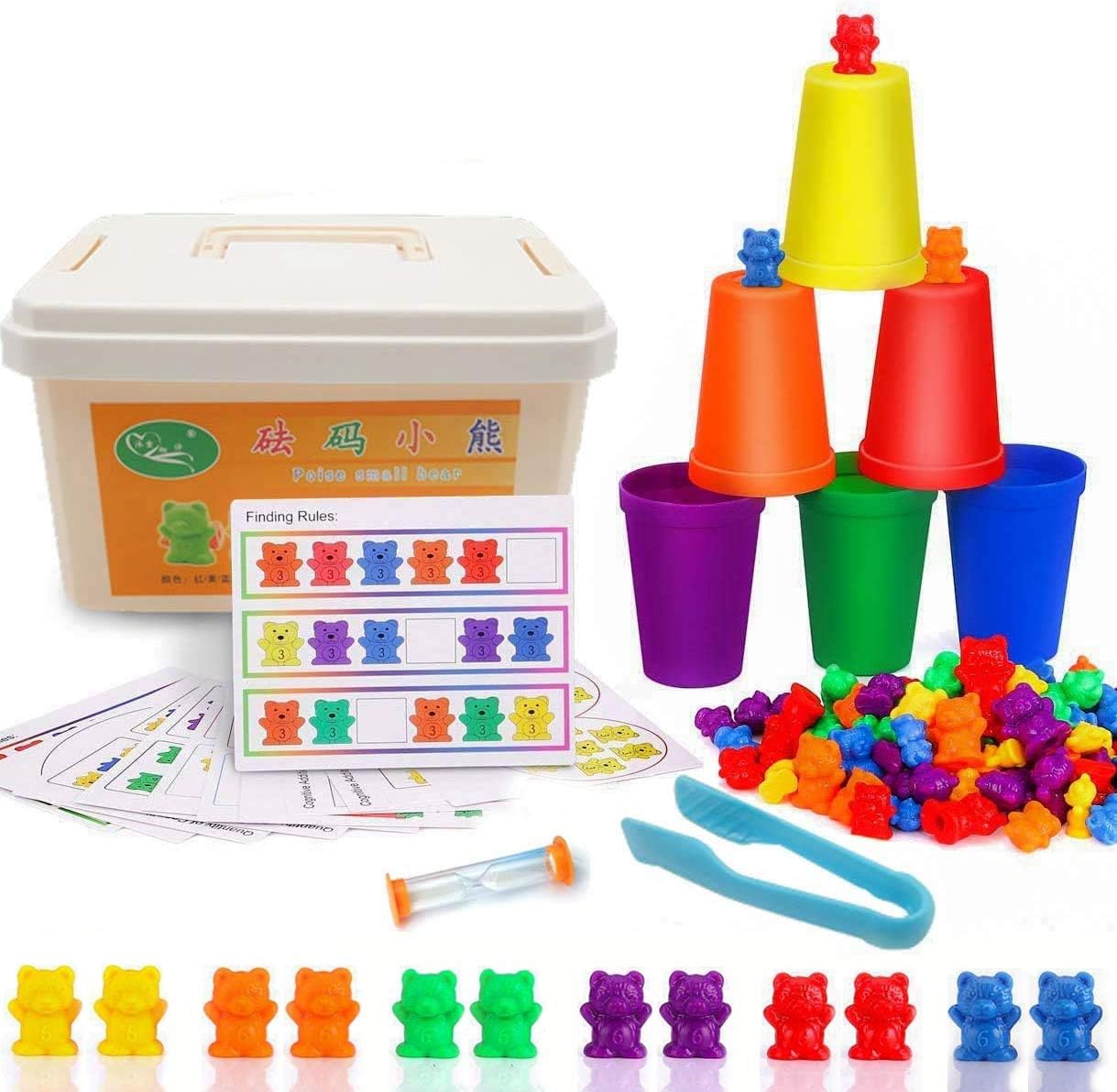 0BEST Counting Bears Coordinated Colors Sorting Montessori Cups and ...