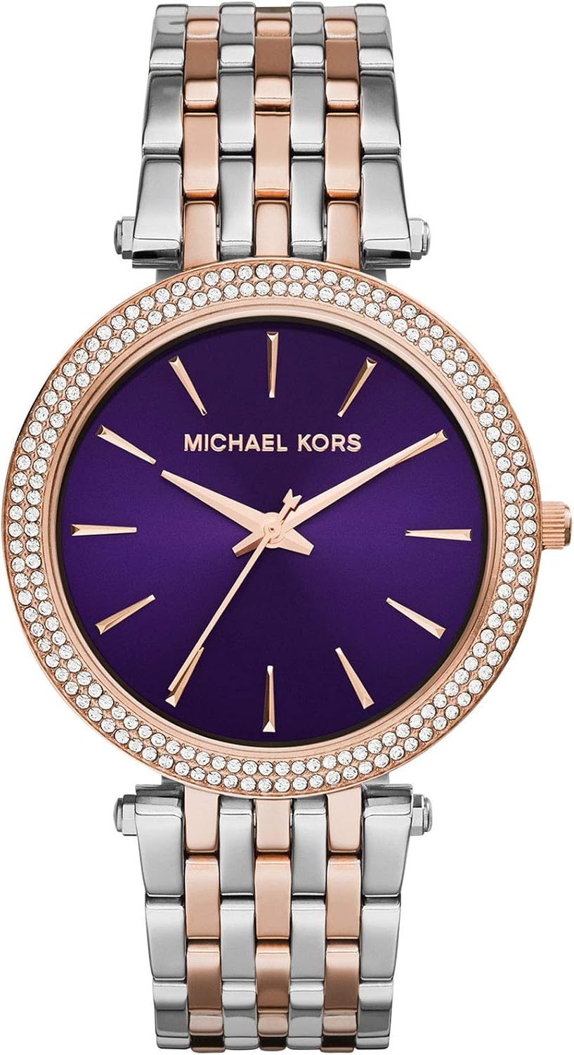 Michael Kors Two Tone Stainless Purple dial Watch for Women's MK3353 ...