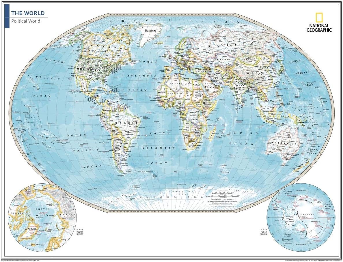 National Geographic World Political Wall Map - 28 x 22 inches ...
