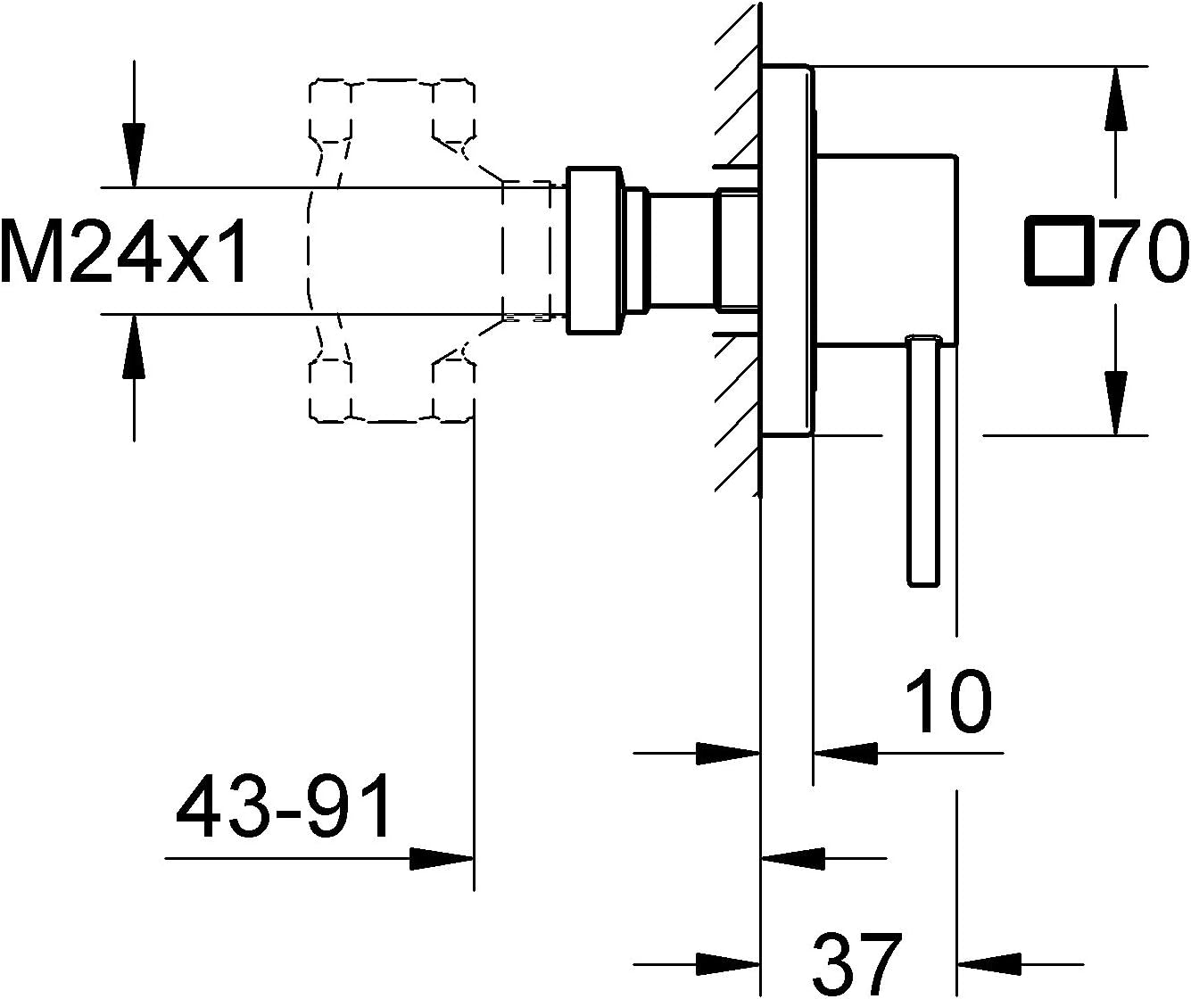 GROHE 19384000 | Allure Concealed Stop Valve Trim – chrome – BigaMart