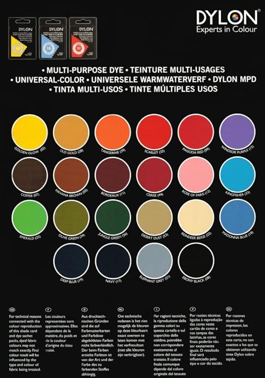 Tinte Colorante para tejidos Dylon MPD Multi Purpose Dye cialdine ...