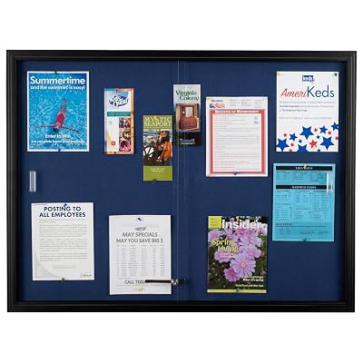 Locking Bulletin Board, 48 x 36 Inch, Blue Fabric, Nepal | Ubuy