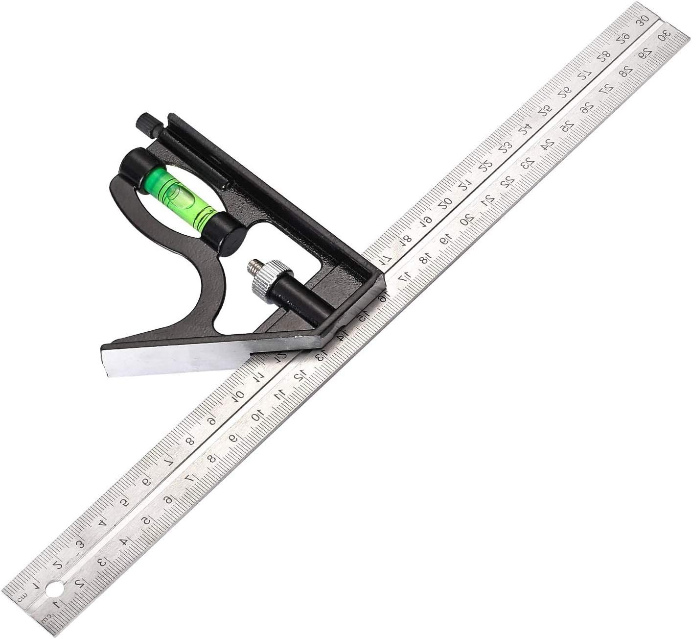 Combination Square Angle Ruler 300mm/12inch Stainless Steel Adjustable ...