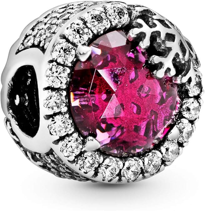 PANDORA - Dazzling Snowflake Charm in Sterling Silver with Cerise ...