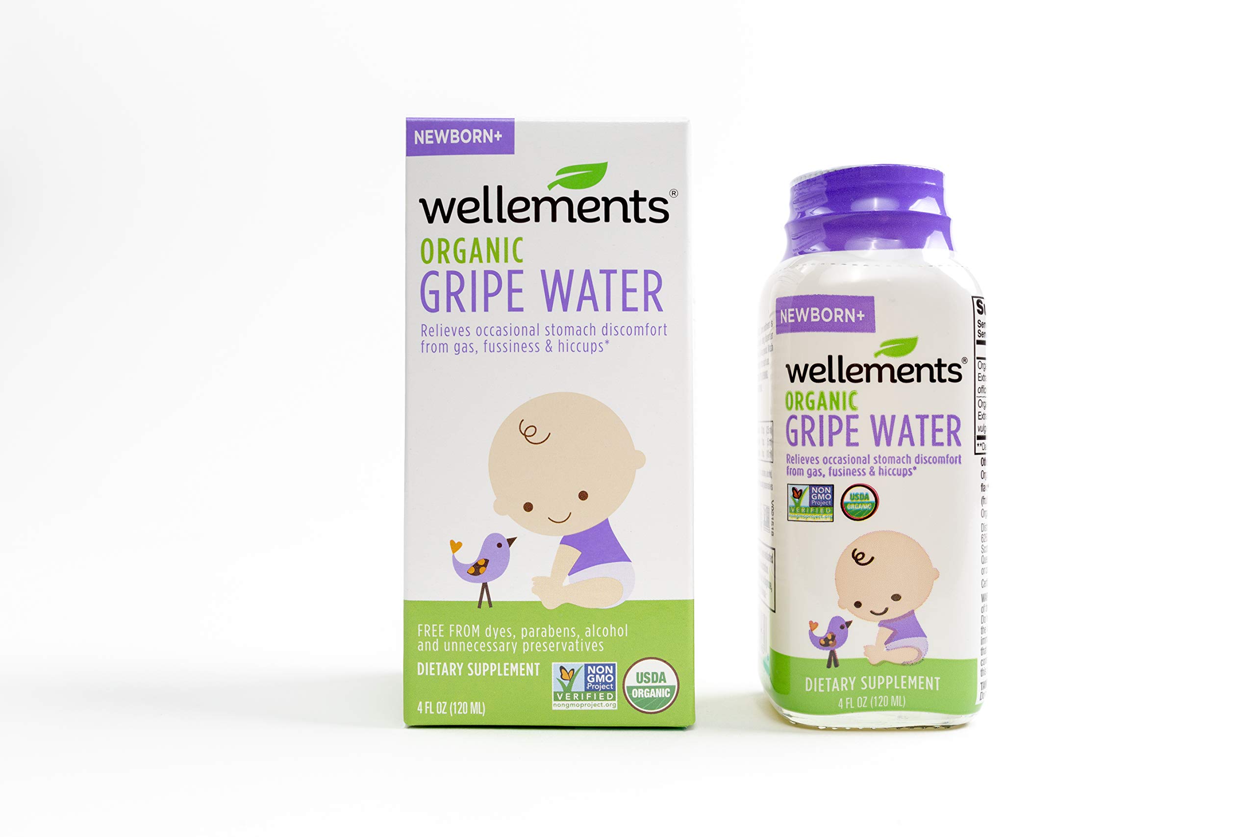 Wellements Organic Gripe Water, 4 Fl Oz, Eases Baby's Stomach ...
