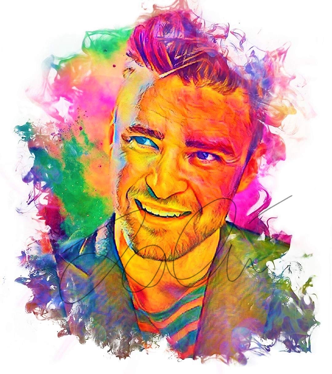 Justin Timberlake Colourful Ink Pop art Hand Drawn Painted PRINT Poster ...