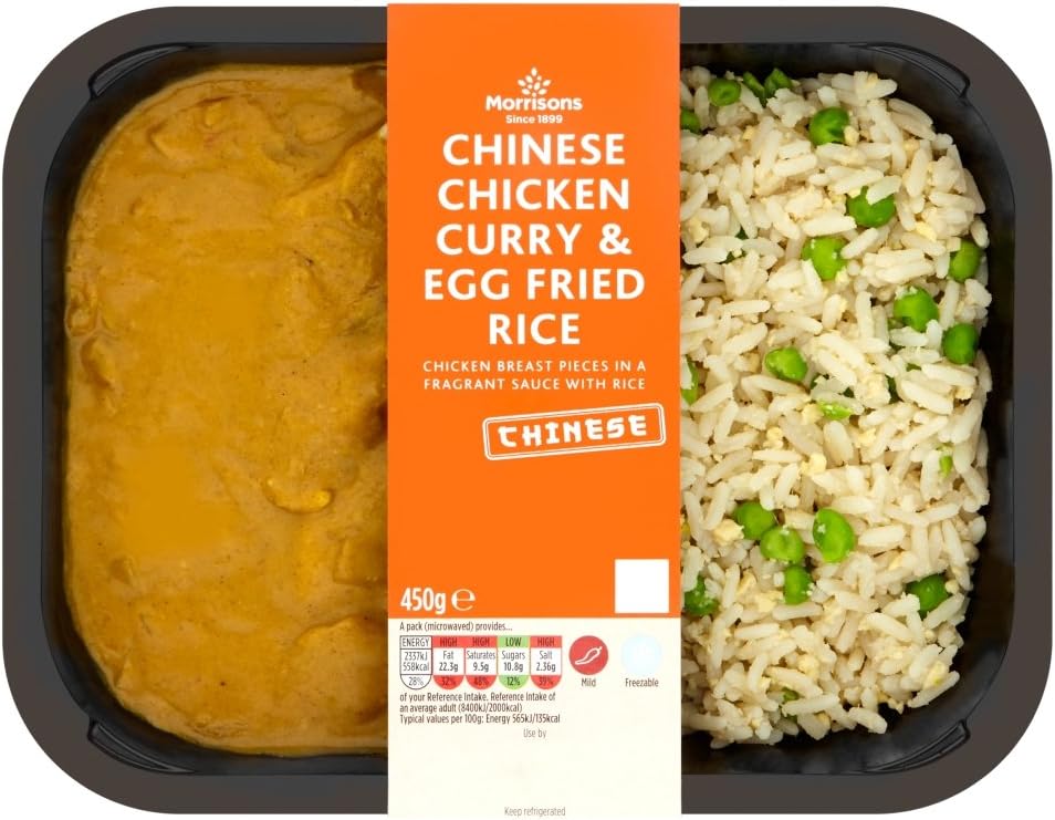 Morrisons Chicken Curry & Egg Fried Rice, 450g: Amazon.co.uk: Grocery