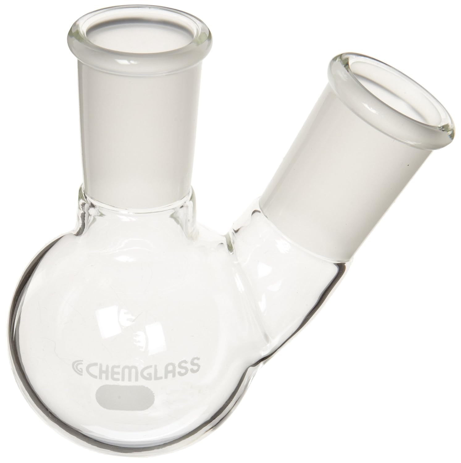 Chemglass CG-1520-14 Glass 1000mL Round Heavy Wall 2 Neck Bottom ...