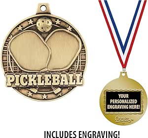 Amazon.com : Pickleball Medals, 2" Gold Pickleball Medal Award with ...
