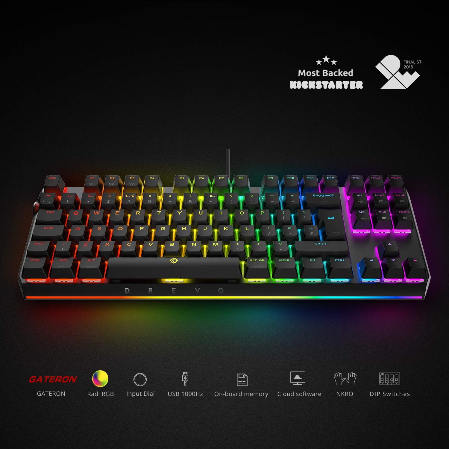 DREVO BladeMaster TE All Rounder RGB Wired Mechanical Gaming Keyboard ...