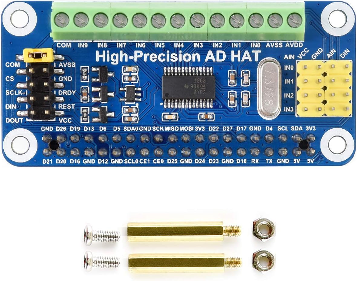 Waveshare High-Precision AD HAT For Raspberry Pi/Jetson Nano with ...