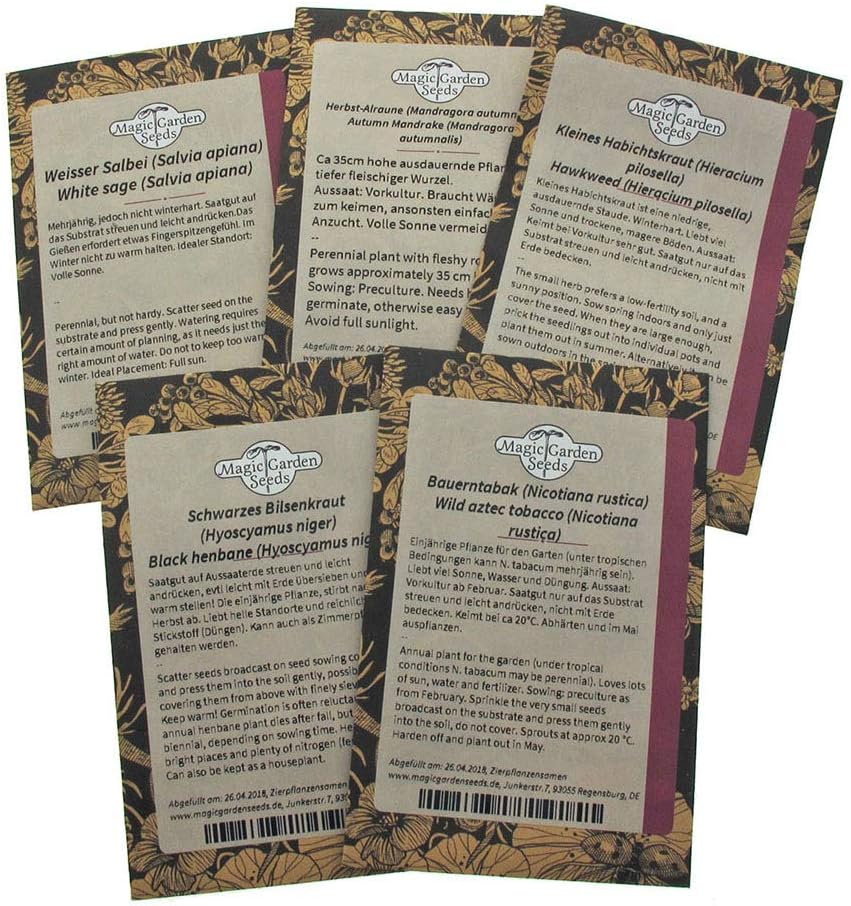 Magical & Shamanic Plants – Seed Kit Gift Box with 5 Ethnobotanical ...
