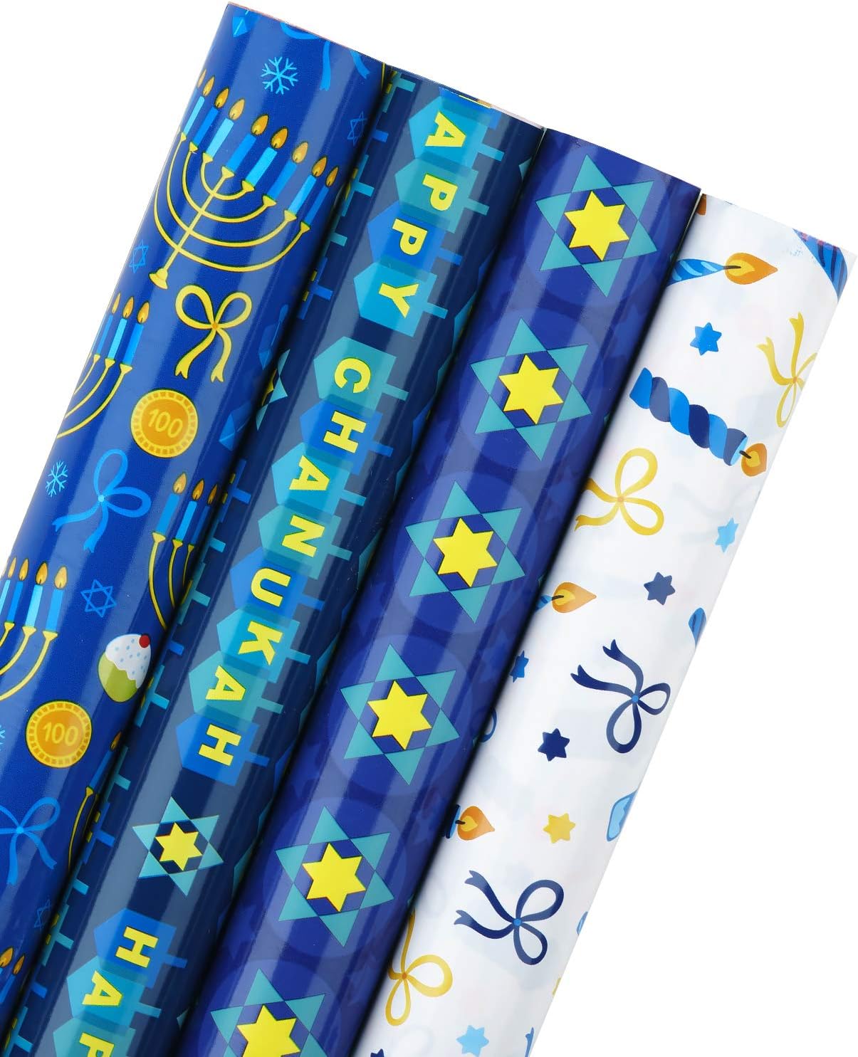 Amazon WRAPAHOLIC Hanukkah Wrapping Paper Roll Menorahs The Amazon WRAPAHOLIC Hanukkah Wrapping Paper Roll Menorahs The