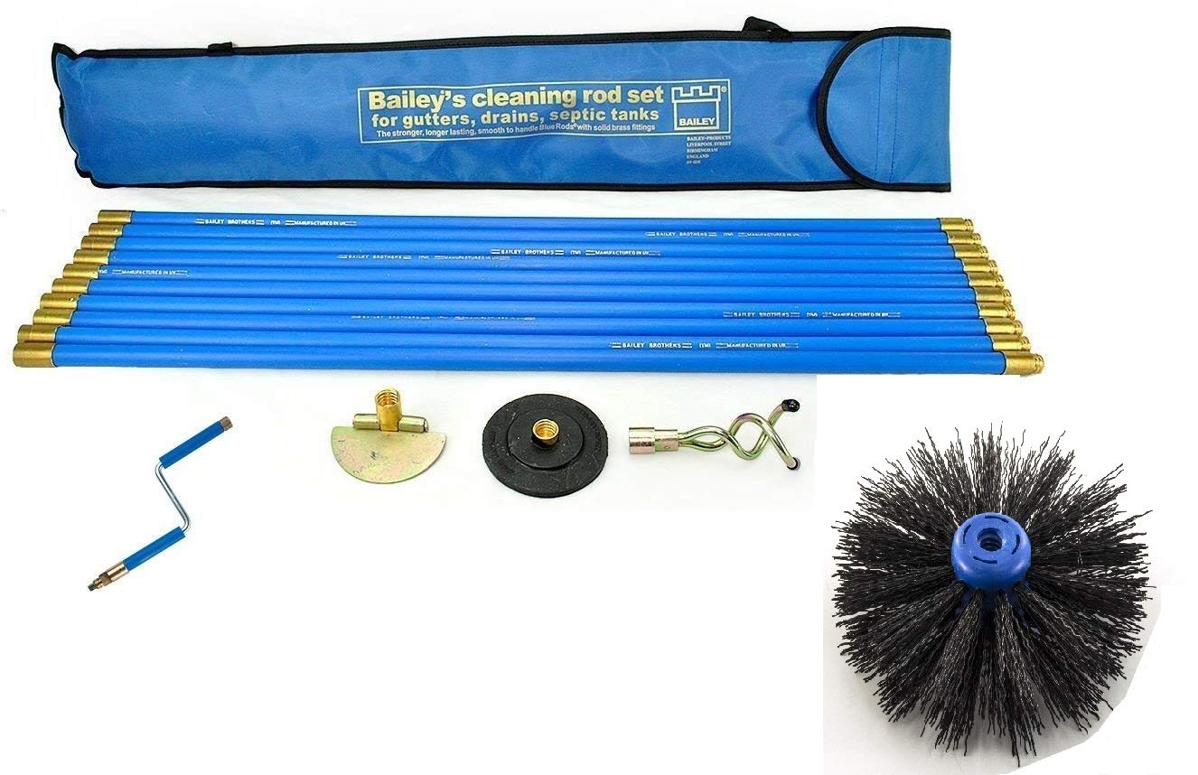 Industrial Bailey Universal 30ft Chimney Brush Sweep Sweeping Drain Rod ...