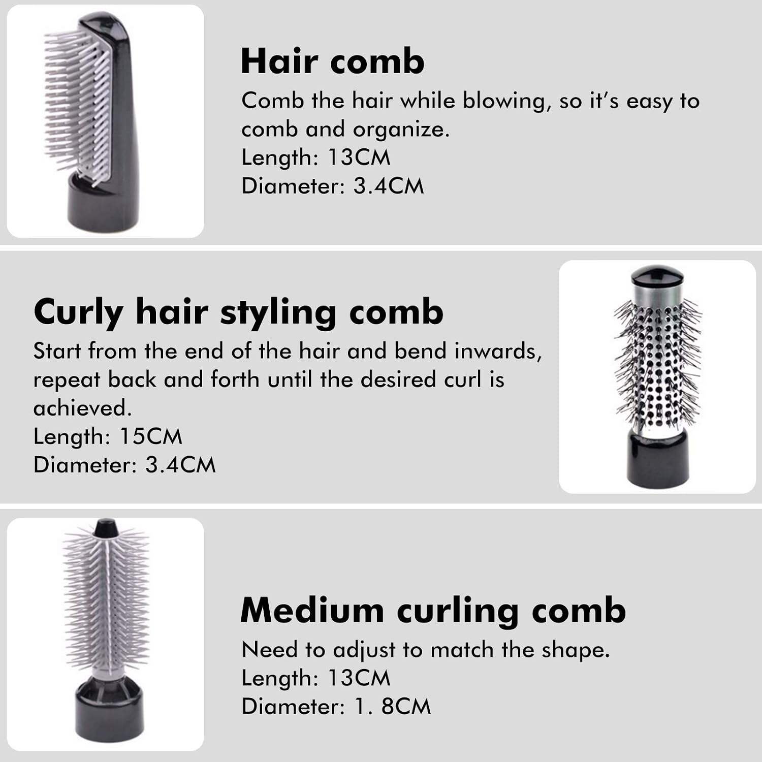 7 in 1 Hair Dryer Brush Set and Volumizer, Detachable Hair Dryer Styler ...