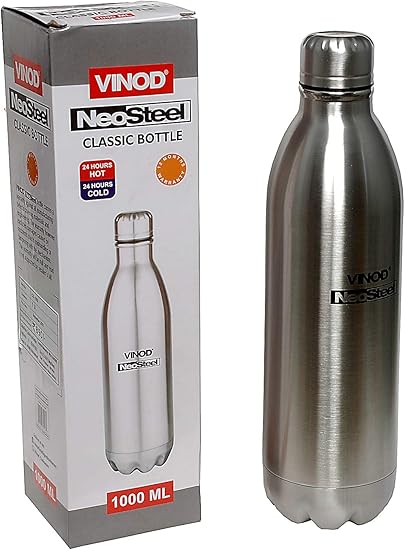Vinod NEOSTEEL Classic Stainless Steel Bottle, Set of 1, Silver: Amazon ...