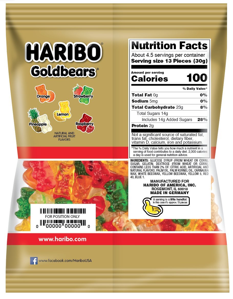 Haribo Gummi Candy, Goldbears Gummi Candy, 5 oz Bags (Pack of 12) | Amazon