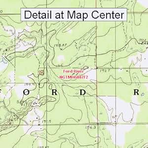 Amazon.com : USGS Topographic Quadrangle Map - Ford River, Michigan ...