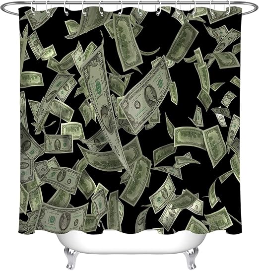 Amazon.com: LB Money Dollar Shower Curtains Funny Hundred Dollar Bill ...