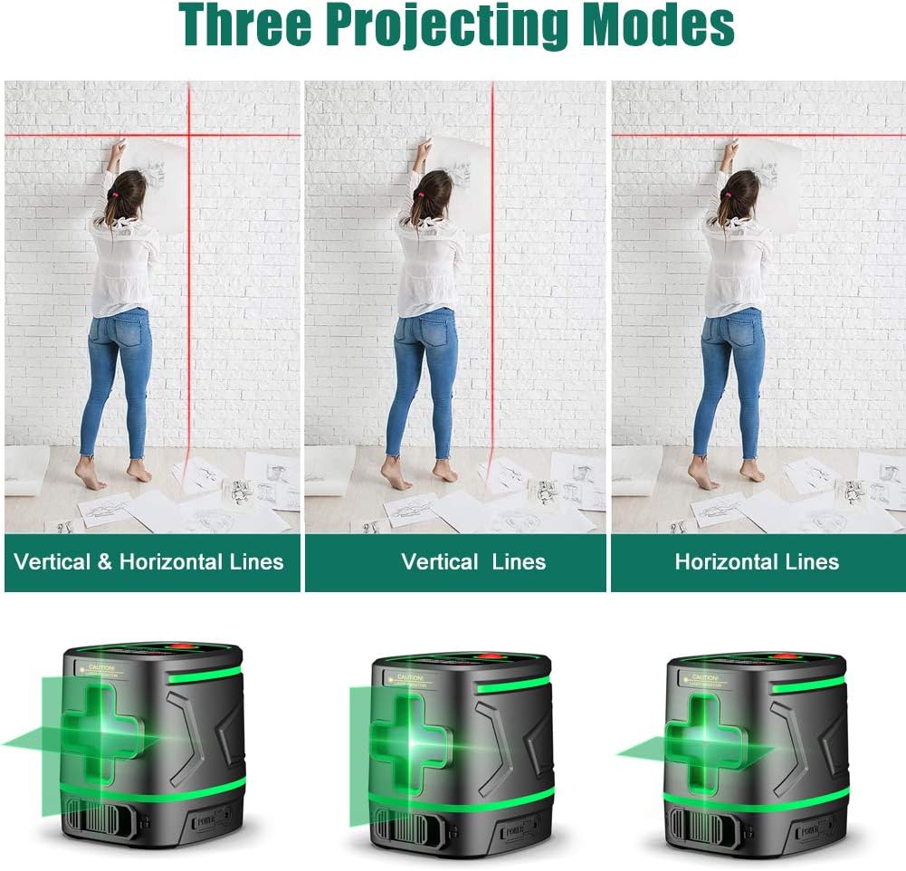 Laser Level, Green Beam Laser Level, Rechargeable Cross Line Self ...