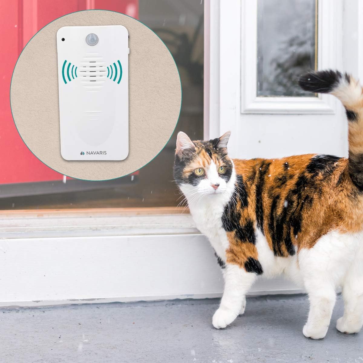 Navaris Motion Sensor Alarm Doorbell – Cat Door Bell Wireless PIR ...