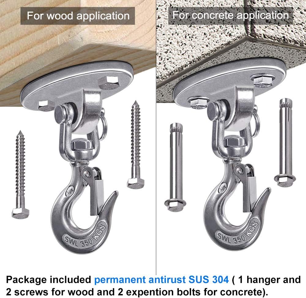 Besthouse Heavy Duty Swing Hooks with SUS304 Stainless Steel Swing Set ...