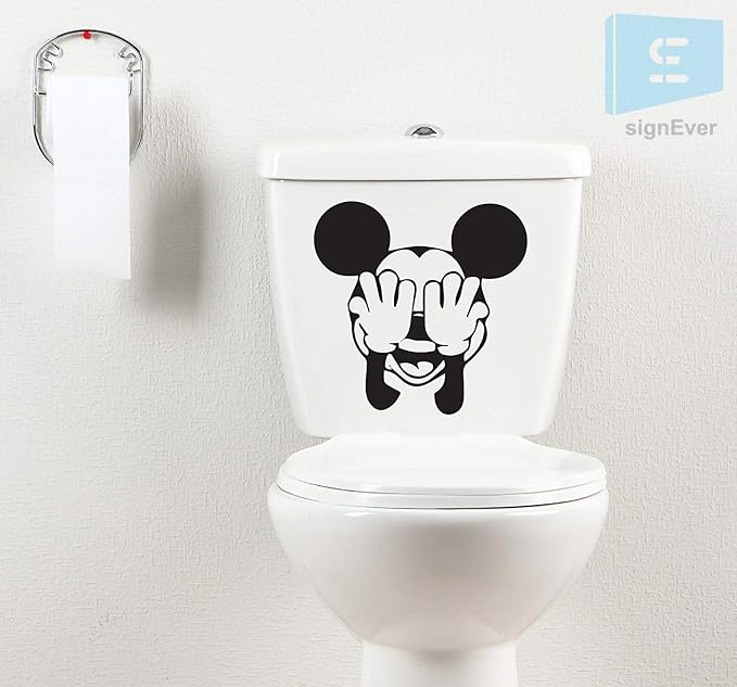 SIGN EVER Mickey Mouse Toilet Sticker Vinyl Die Cut Decal L x H 30.00 ...