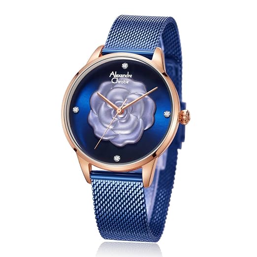 Alexandre Christie Classic Analogue Women's Watch (Blue Dial, Blue ...