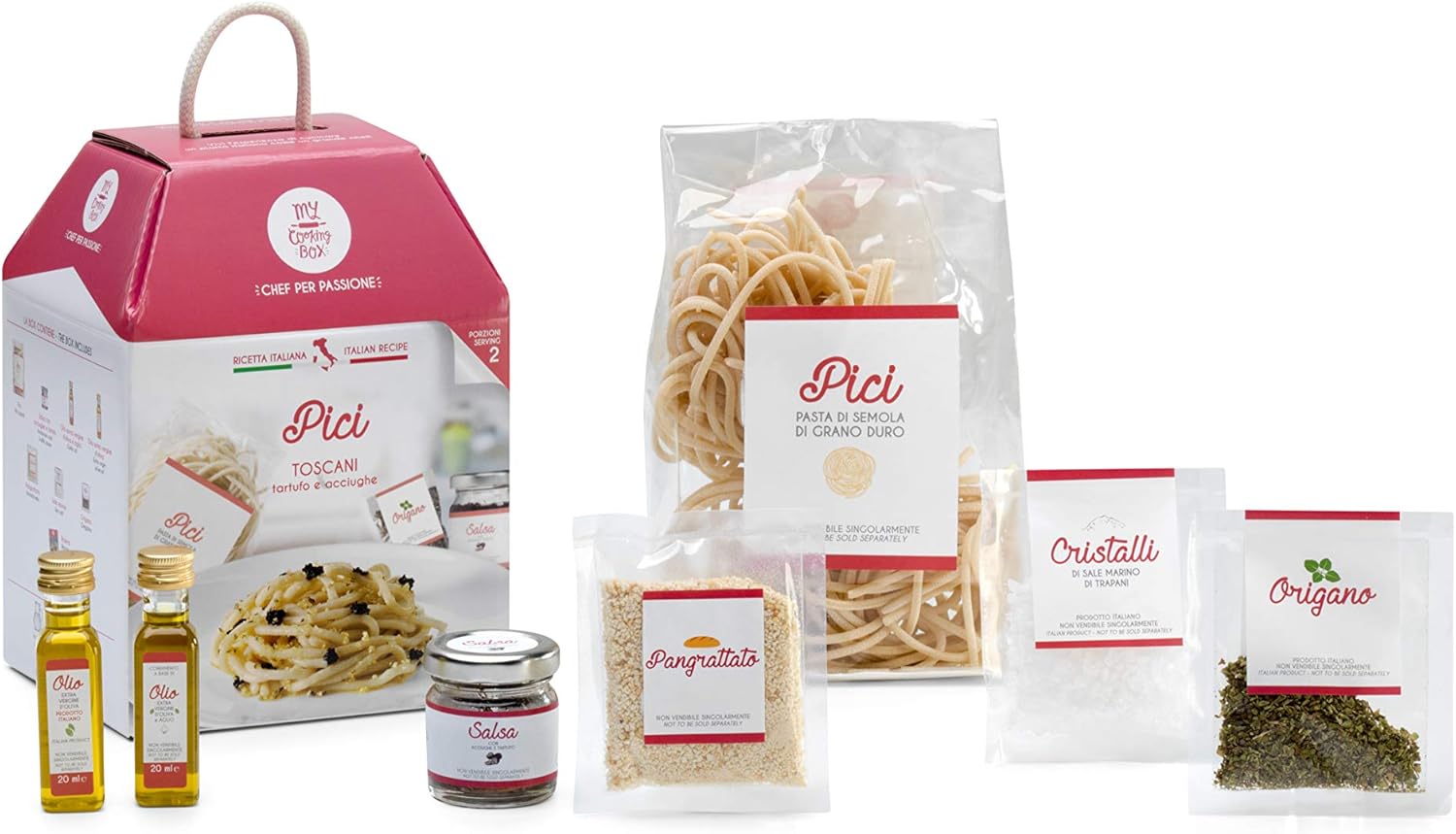 My Cooking Box Tuscan Dinner x2 Serving Pici Pasta with Truffle - Gift ...