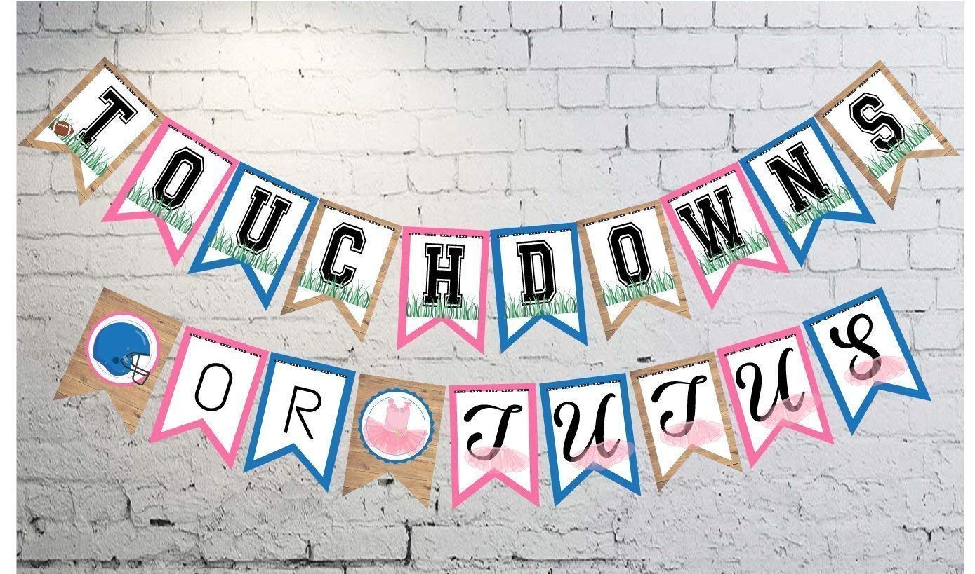 Amazon.com: Gender Reveal Banner | Touchdowns or Tutus Banner | Gender ...