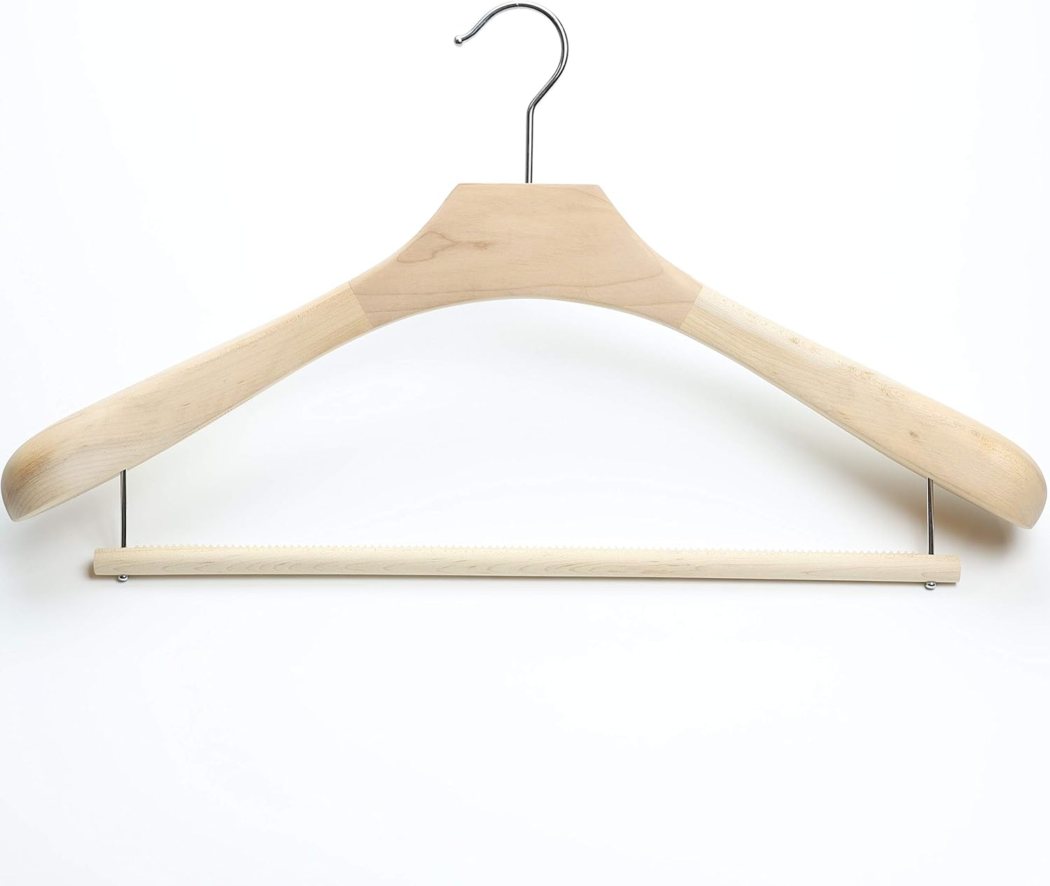 MAINETTI Pack 3 of Solid Wood 45cm Jacket Hanger with Trouser Bar ...