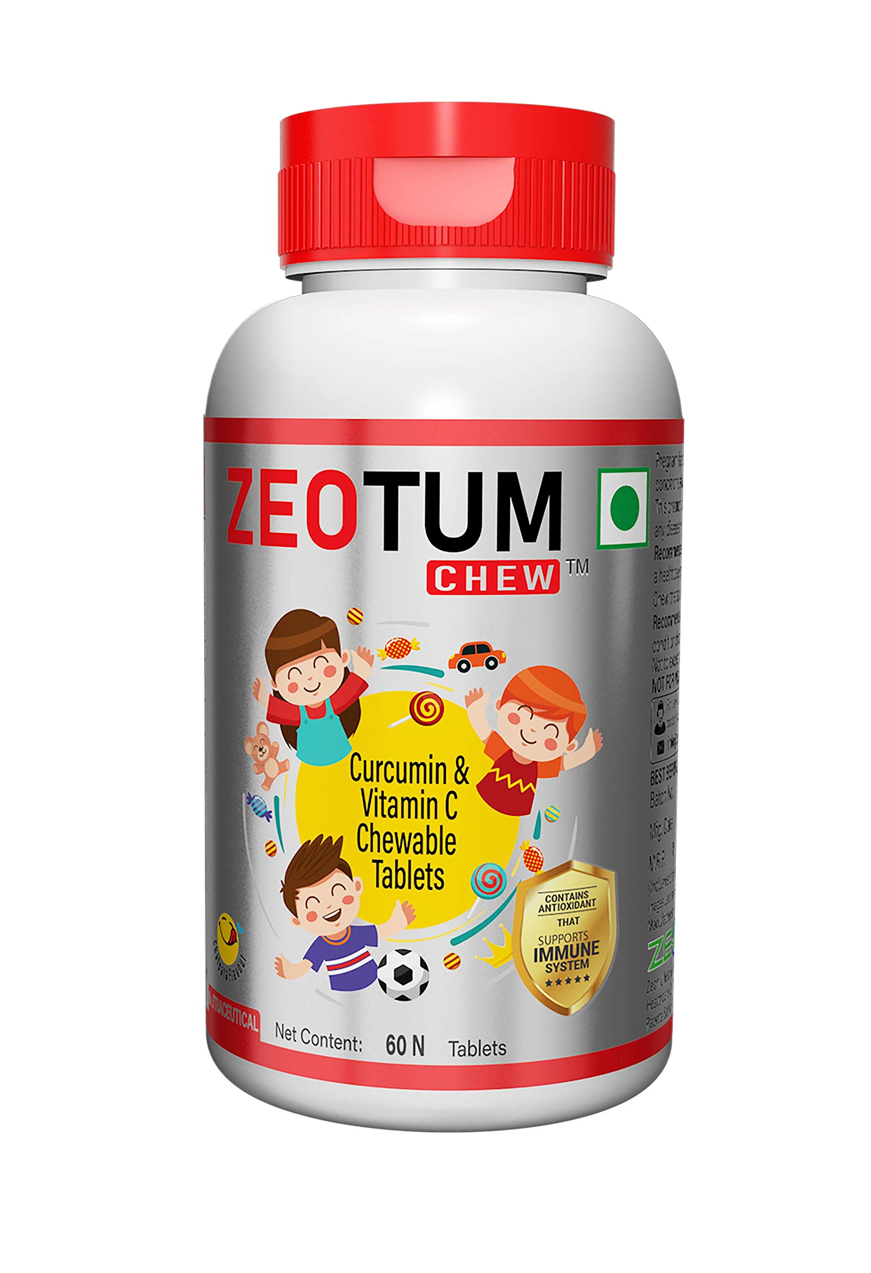 Buy Zeonutra Nano Curcumin and C Orange Flavoured Chewable s for Kids ...