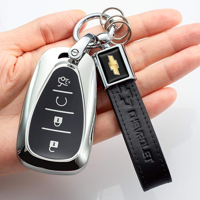 for Chevrolet Key Fob Cover TPU Skin Case Protector with Keychain ...